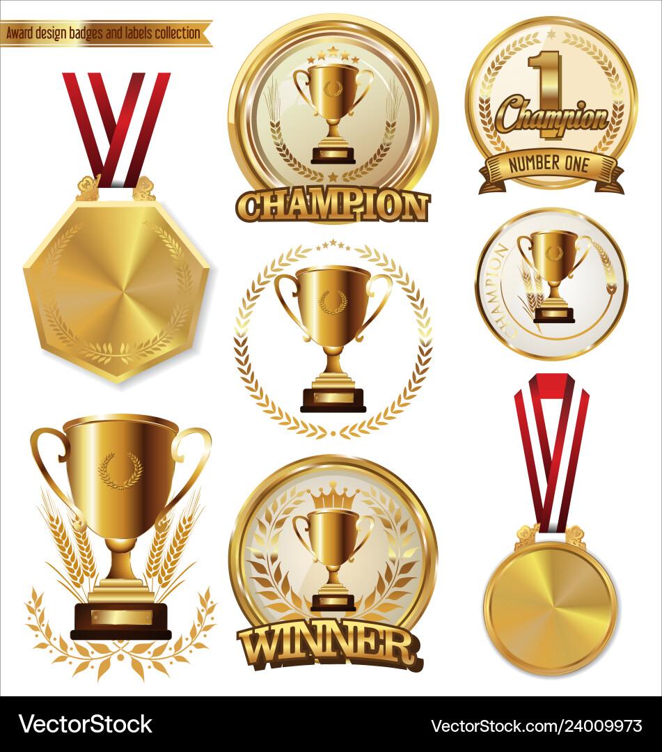 Award design badges and labels collection Vector Image
