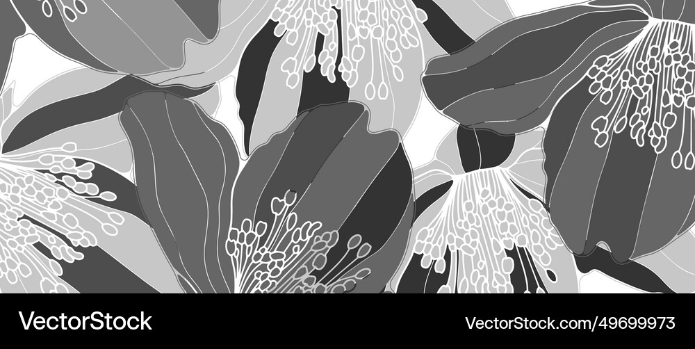 Beautiful gray floral background Royalty Free Vector Image