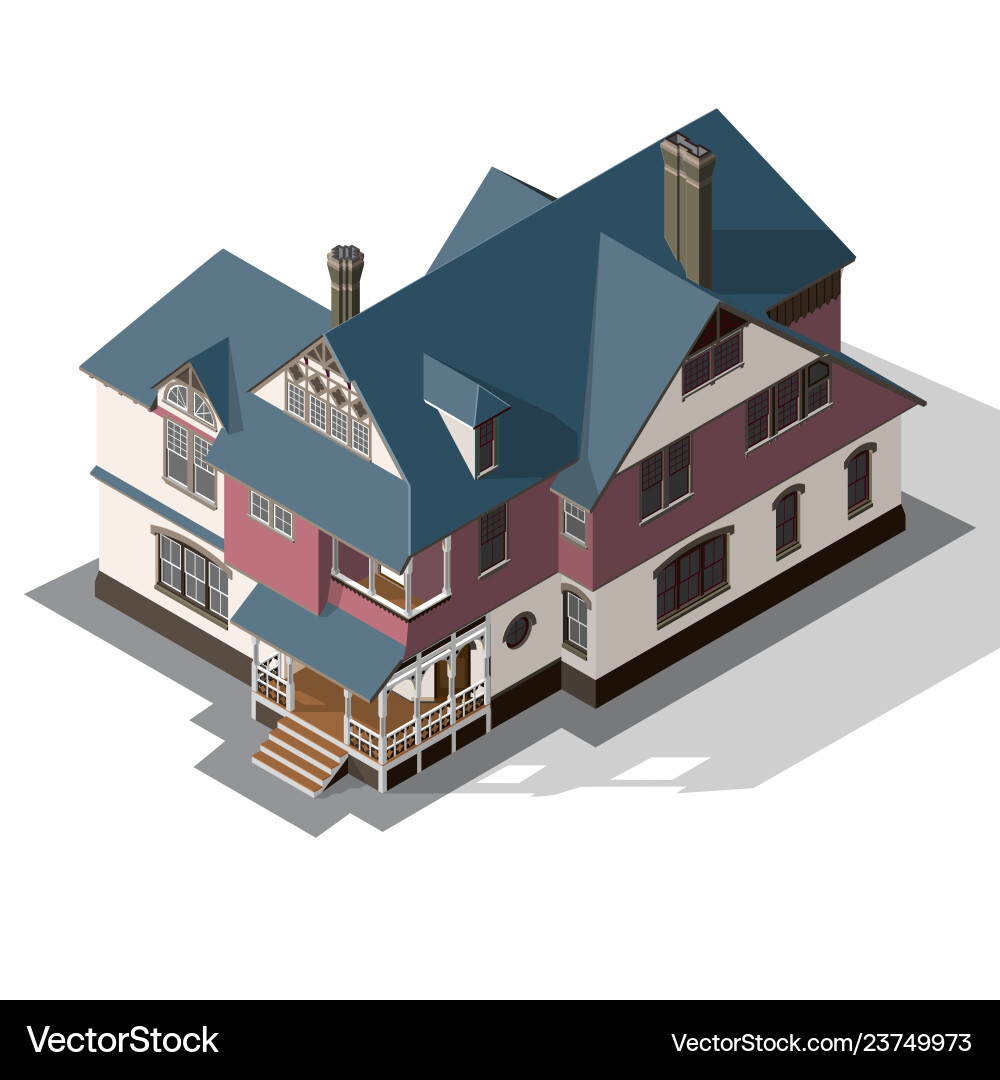 Cottage isometric Royalty Free Vector Image - VectorStock
