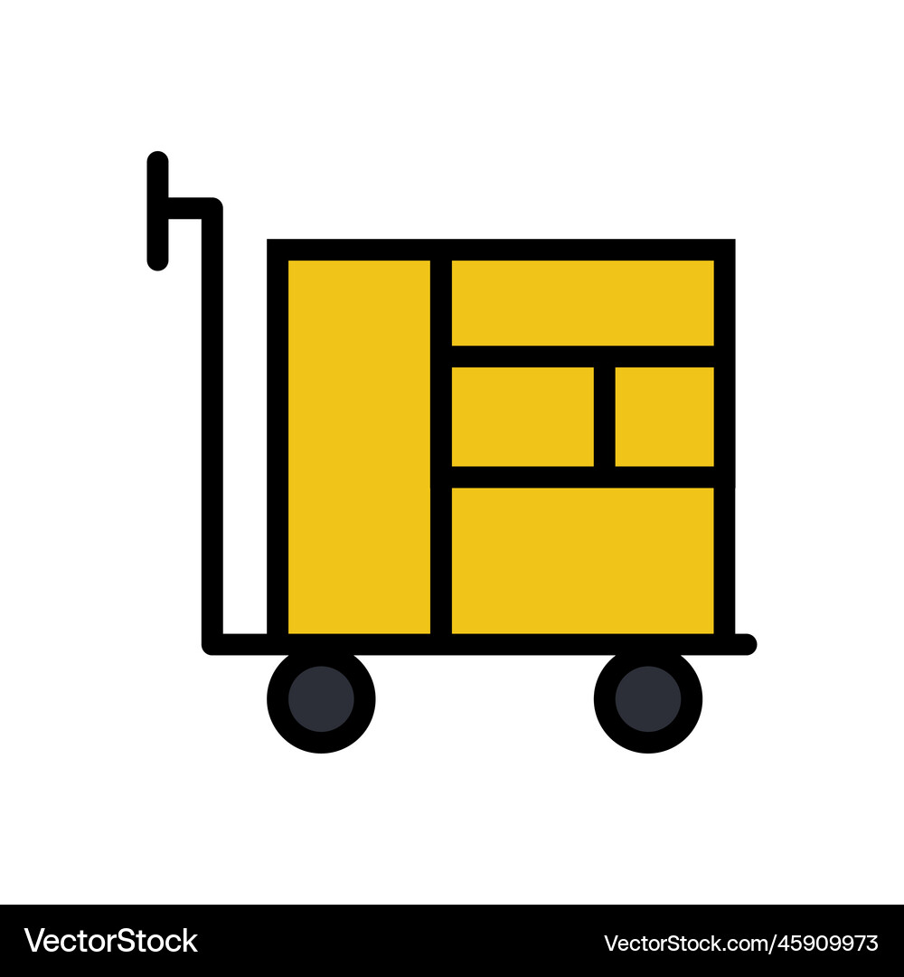 Deliver items icon line isolated on white Vector Image