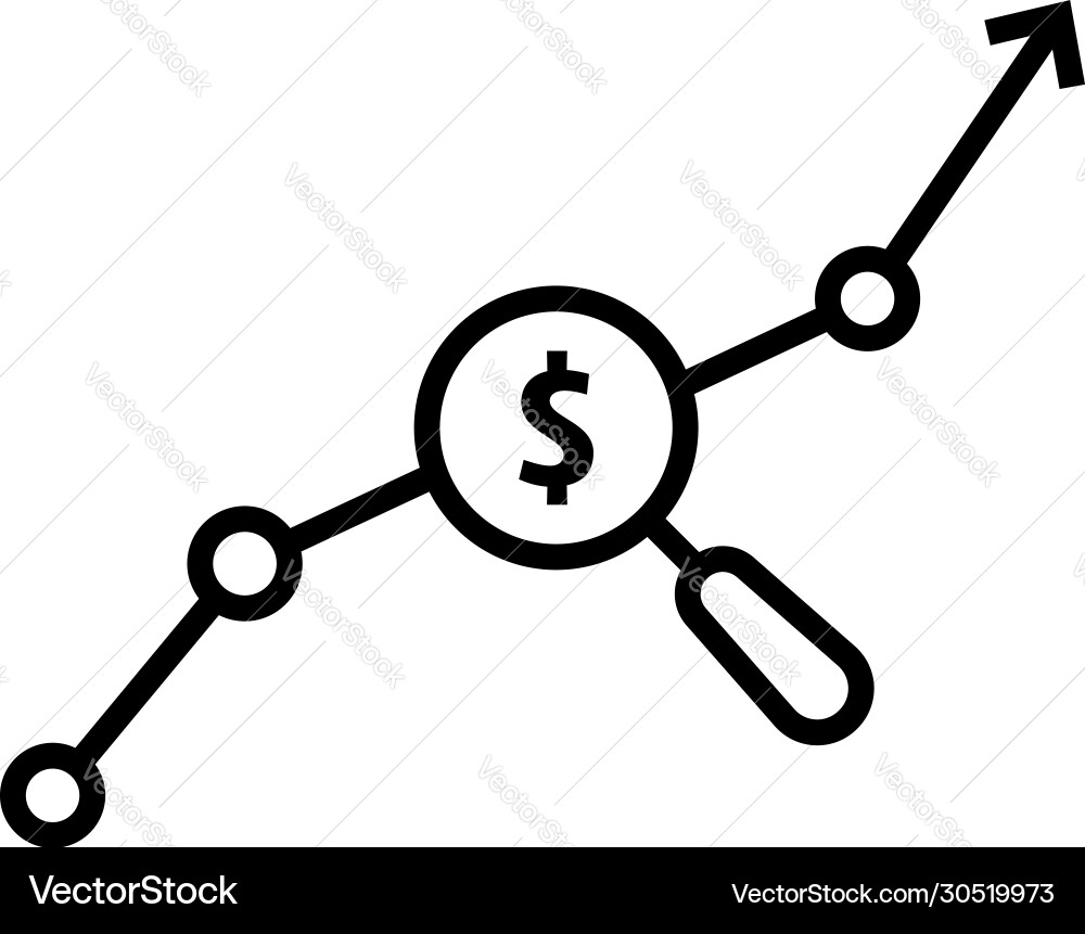 Dollar cost growth or rising price Royalty Free Vector Image