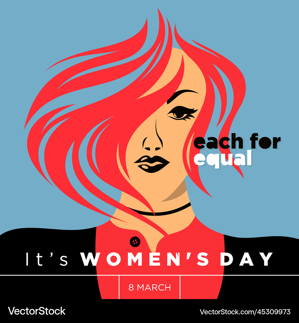 Each for equal letter background womens day Vector Image