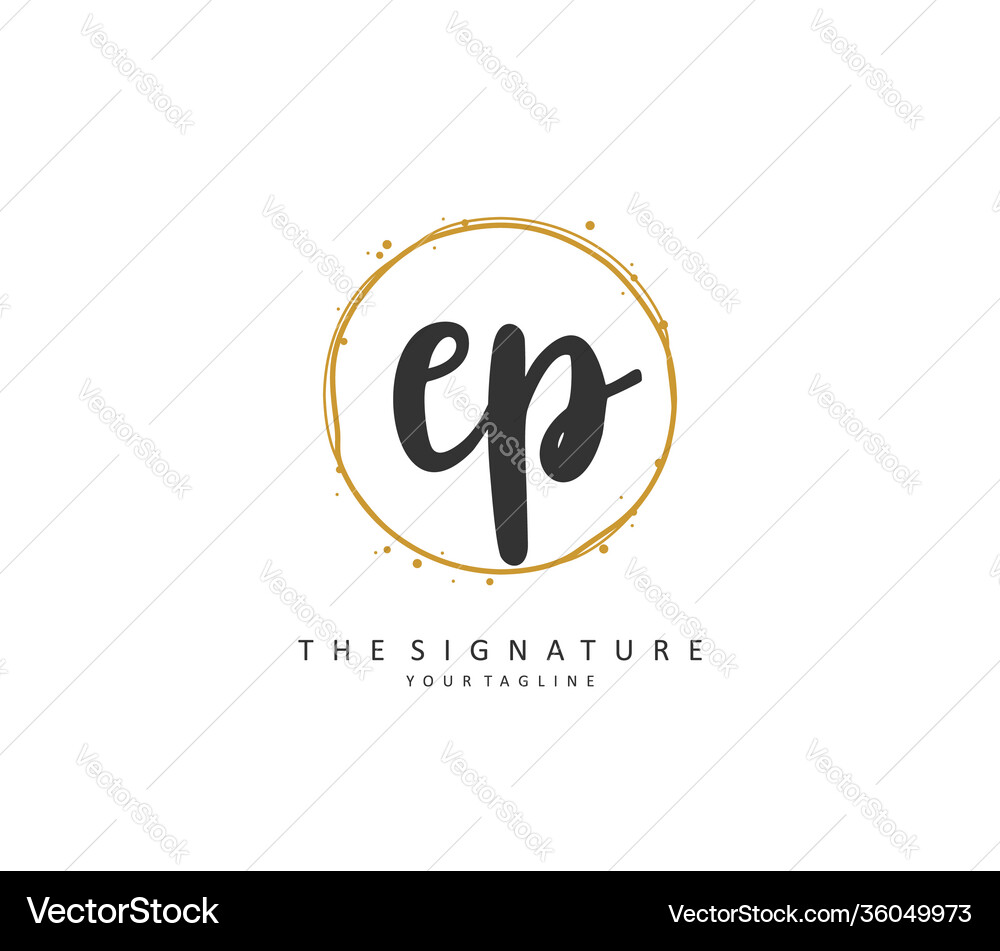 Ep initial letter handwriting and signature logo Vector Image