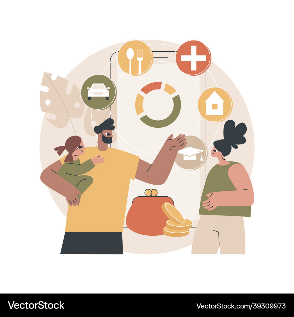 Family budget planning abstract concept Royalty Free Vector