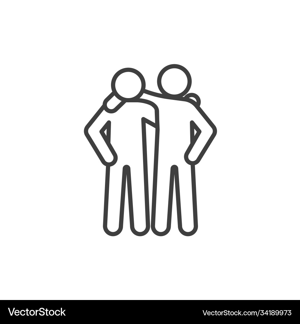 Friends line icon images Royalty Free Vector Image