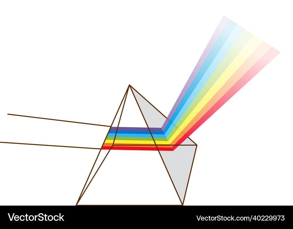 Glass pyramid refraction of light Royalty Free Vector Image