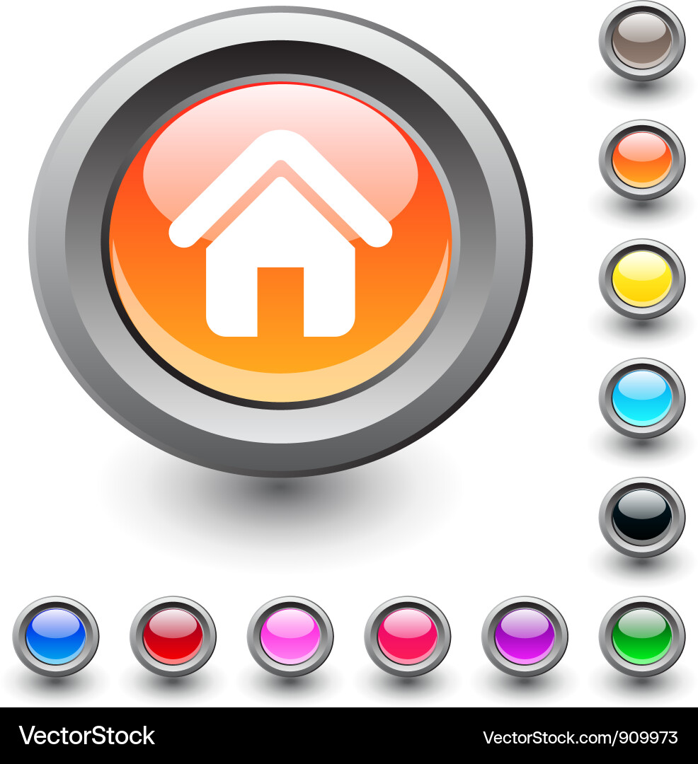 Home round button Royalty Free Vector Image - VectorStock