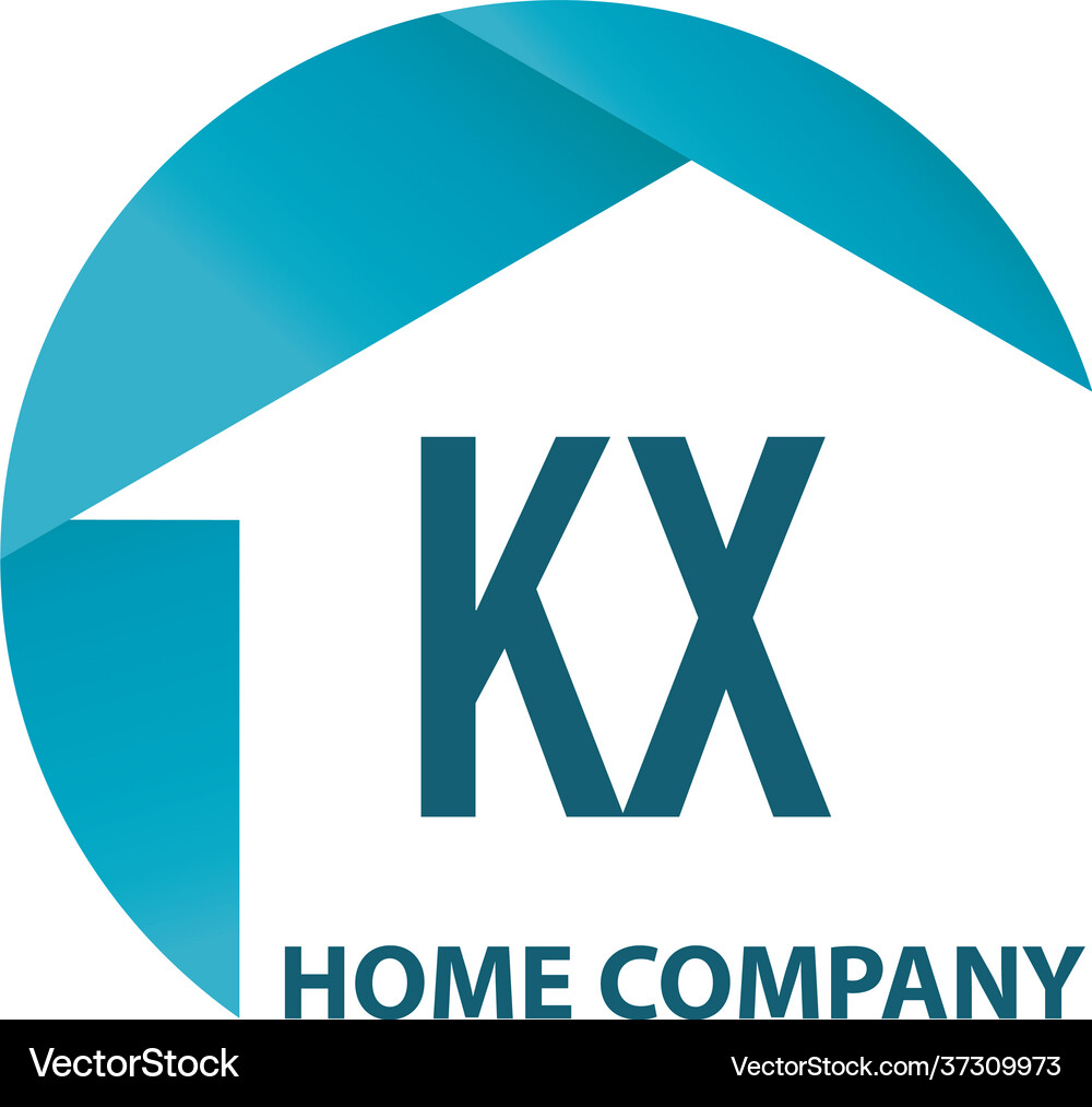 Initial letter kx home or property logo design Vector Image