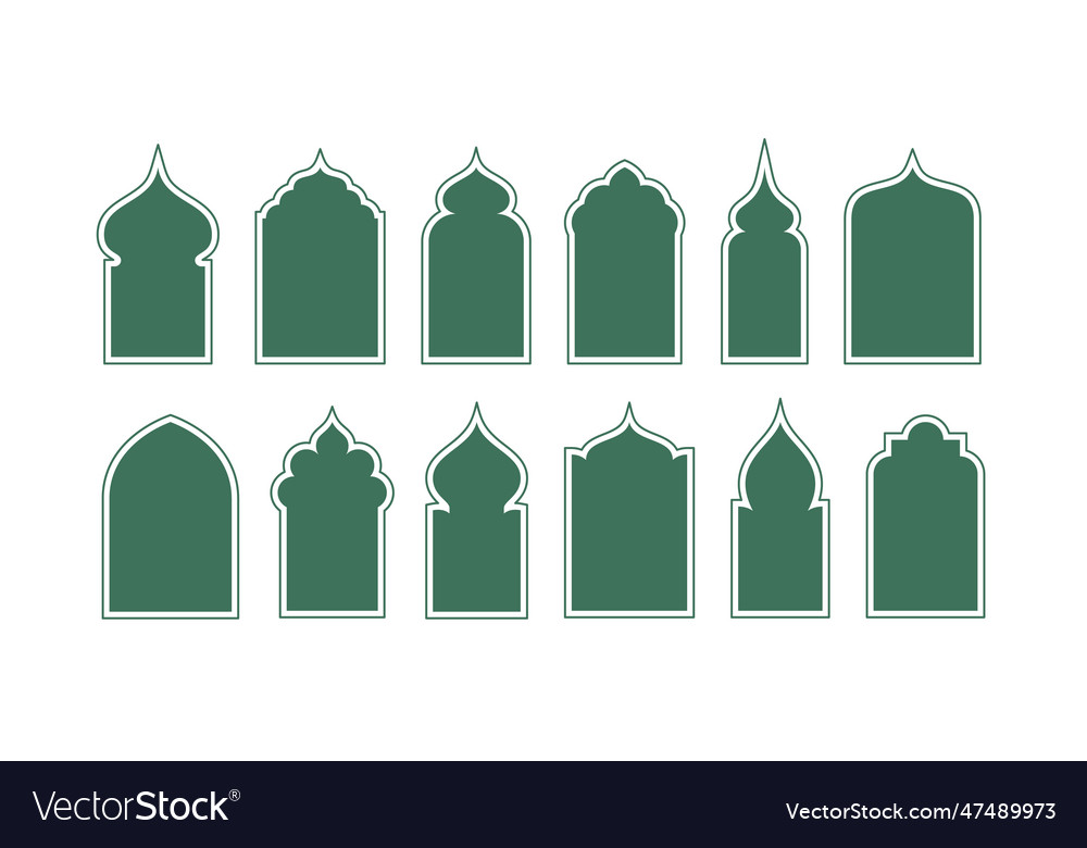 Islamic window frames collection Royalty Free Vector Image