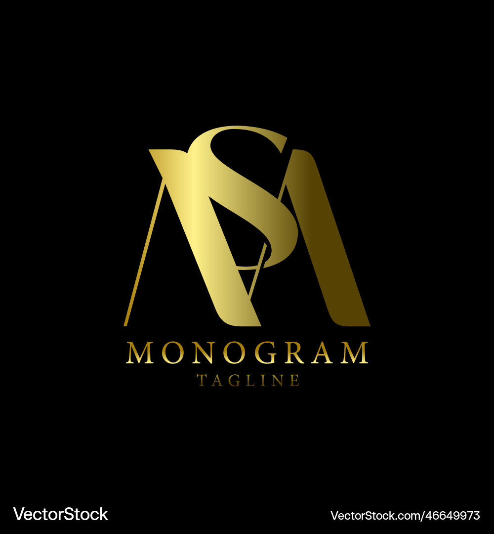Lettering combine monogram luxury logo letter ms Vector Image