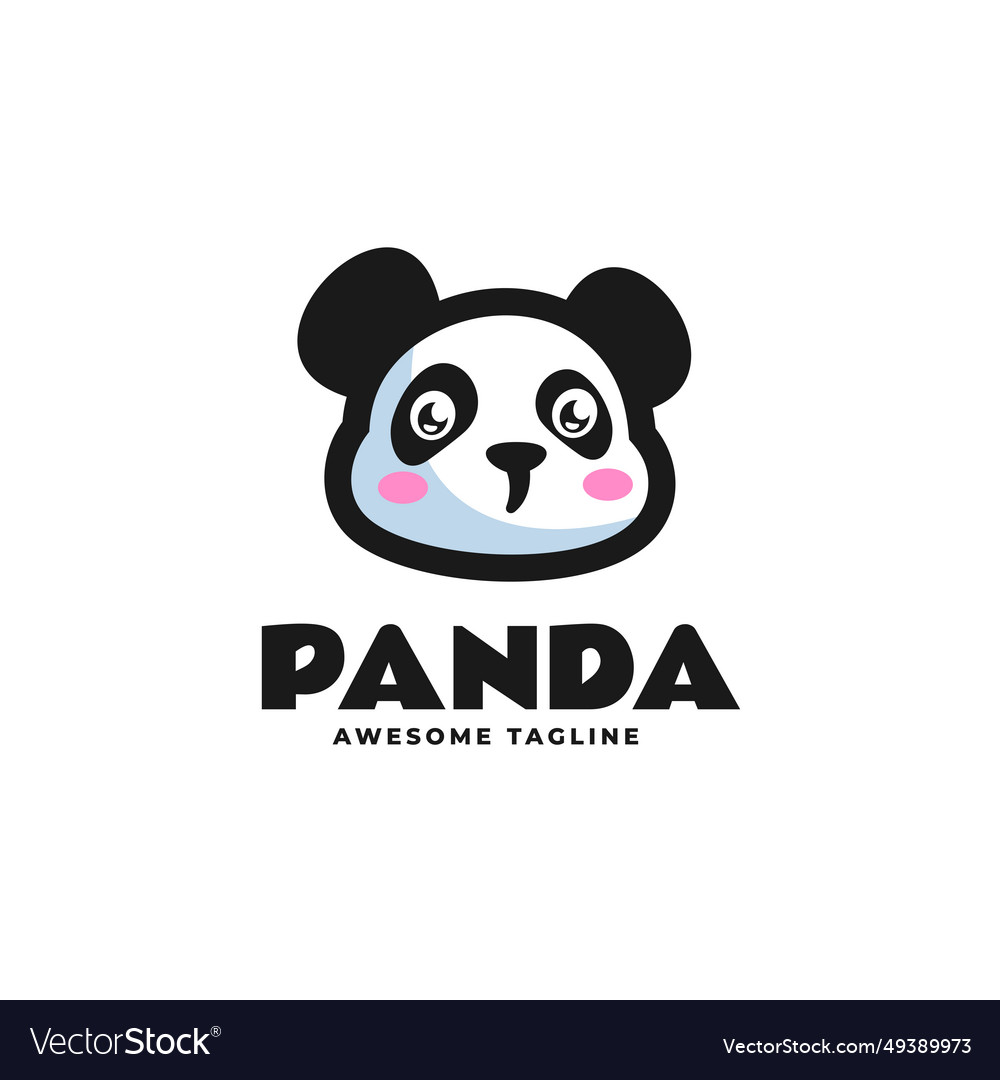 Logo panda mascot cartoon style Royalty Free Vector Image