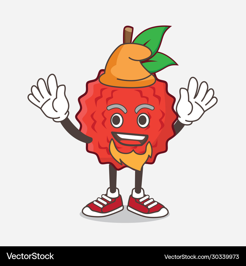 Loquat fruit cartoon mascot character performed Vector Image