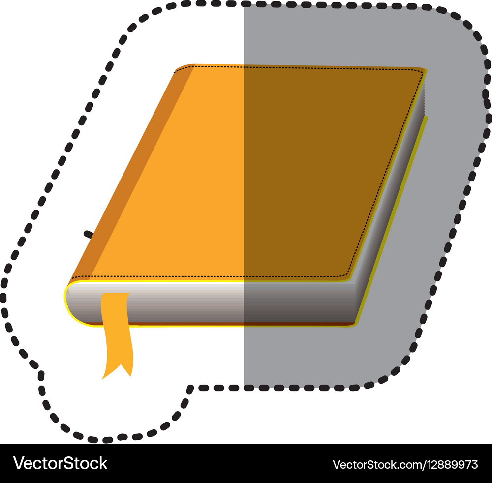 Middle shadow color sticker with book cover Vector Image