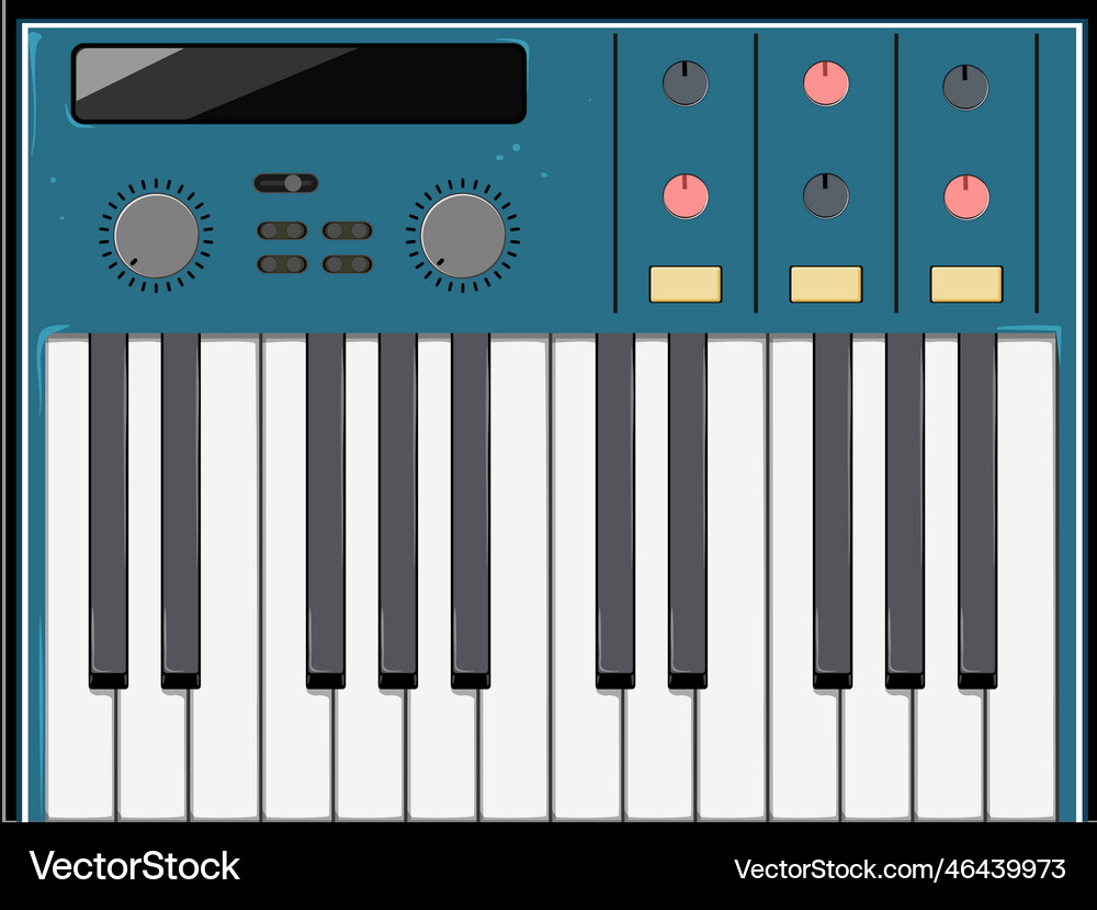 Music synthesizer audio cartoon Royalty Free Vector Image