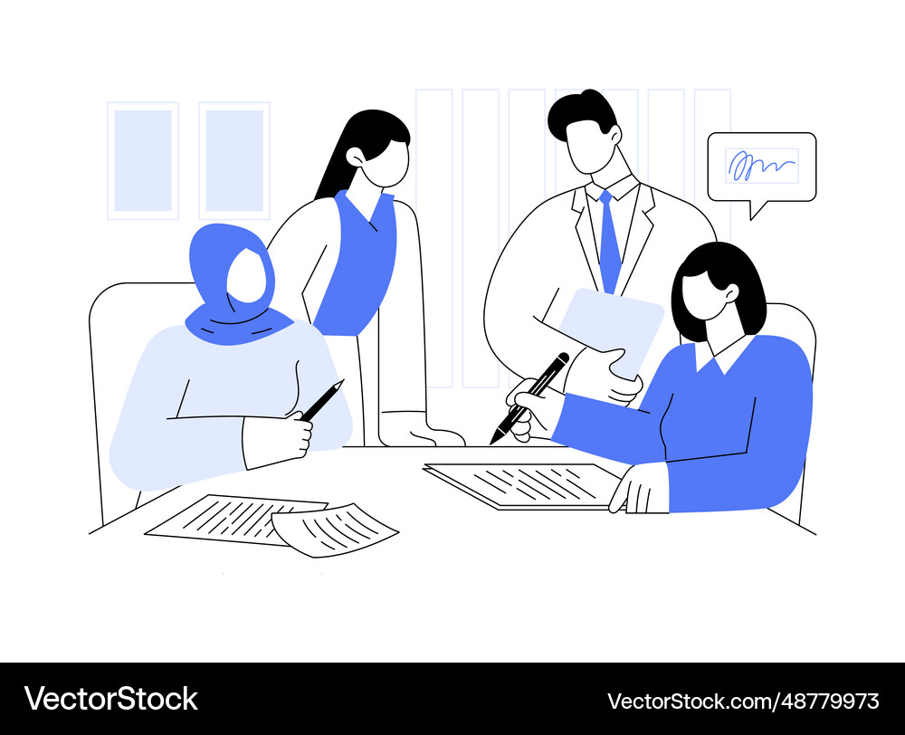 Signing contract abstract concept Royalty Free Vector Image