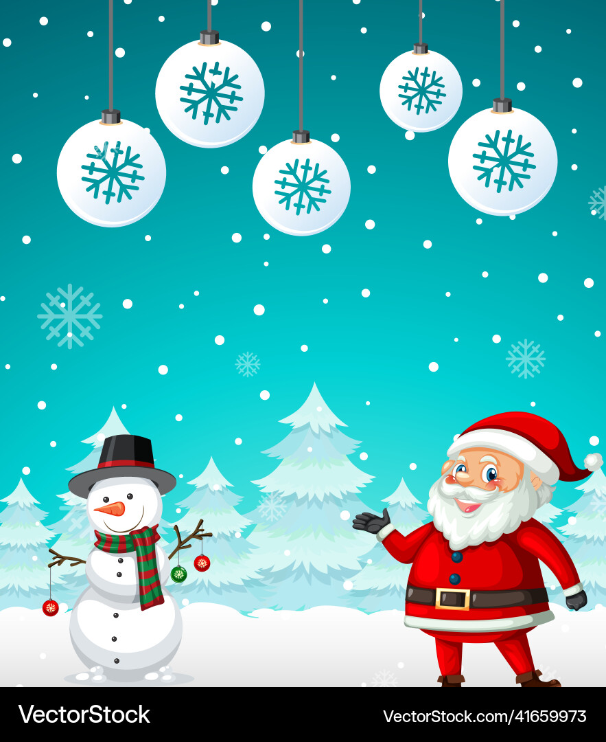 Snowy christmas poster template design Royalty Free Vector