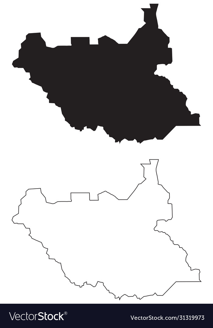 South sudan country map black silhouette Vector Image