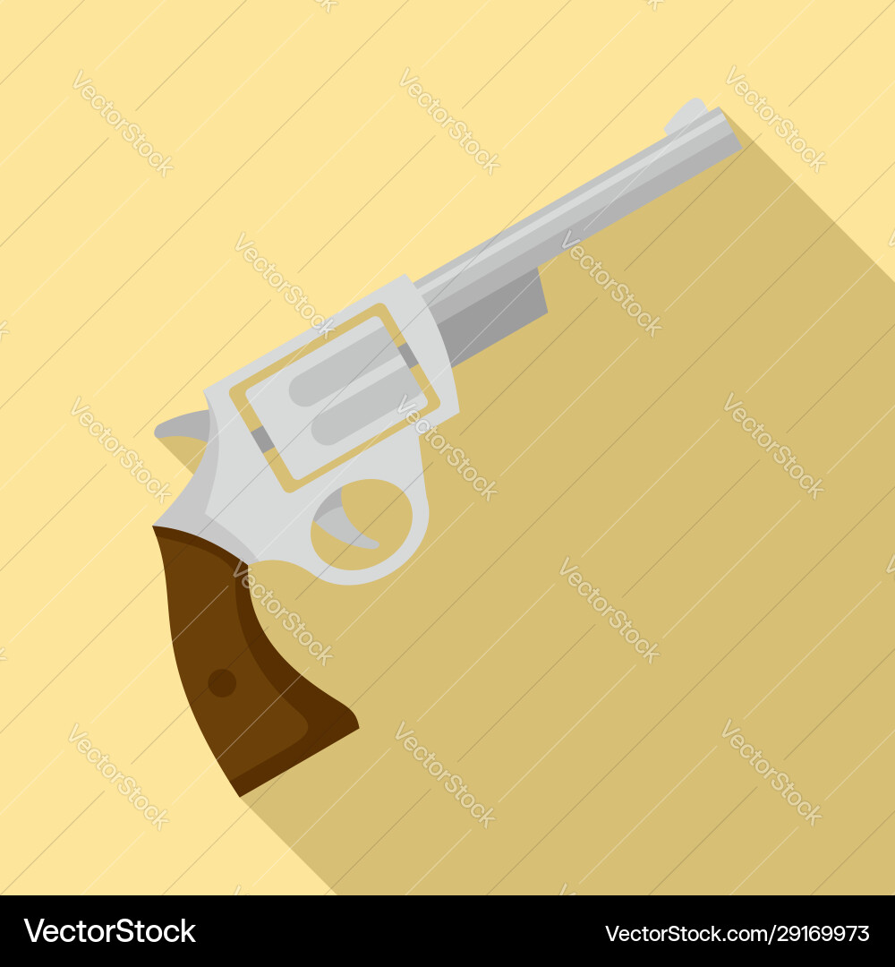 Steel revolver icon flat style Royalty Free Vector Image