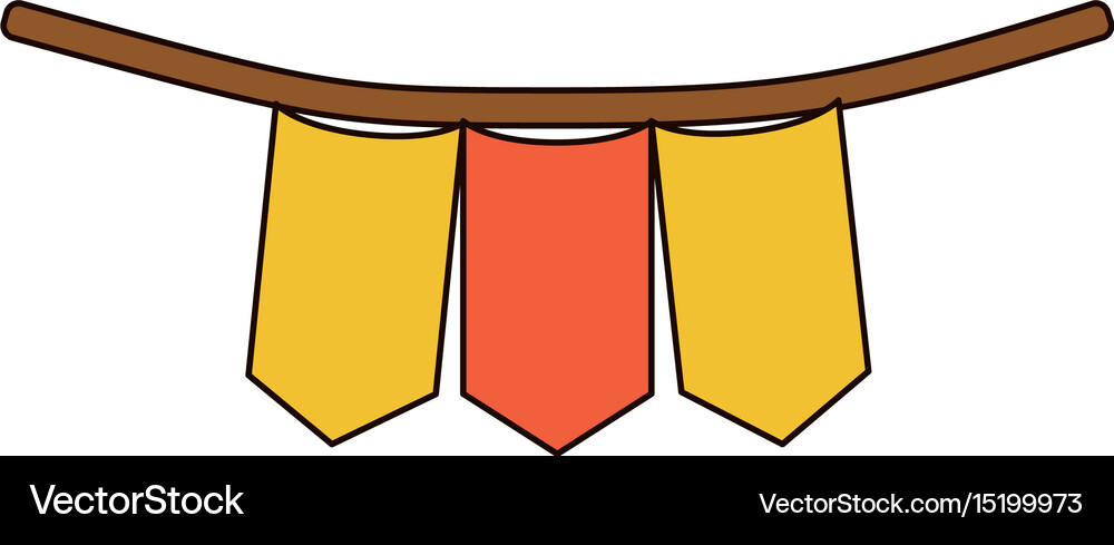 White background with colorful festoons in shape Vector Image