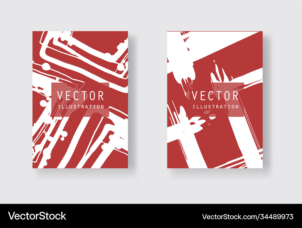 White ink brush stroke on red background japanese Vector Image