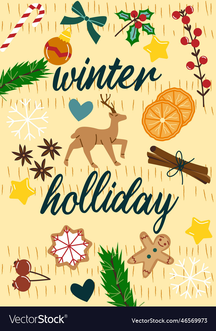 Winter holiday poster Royalty Free Vector Image