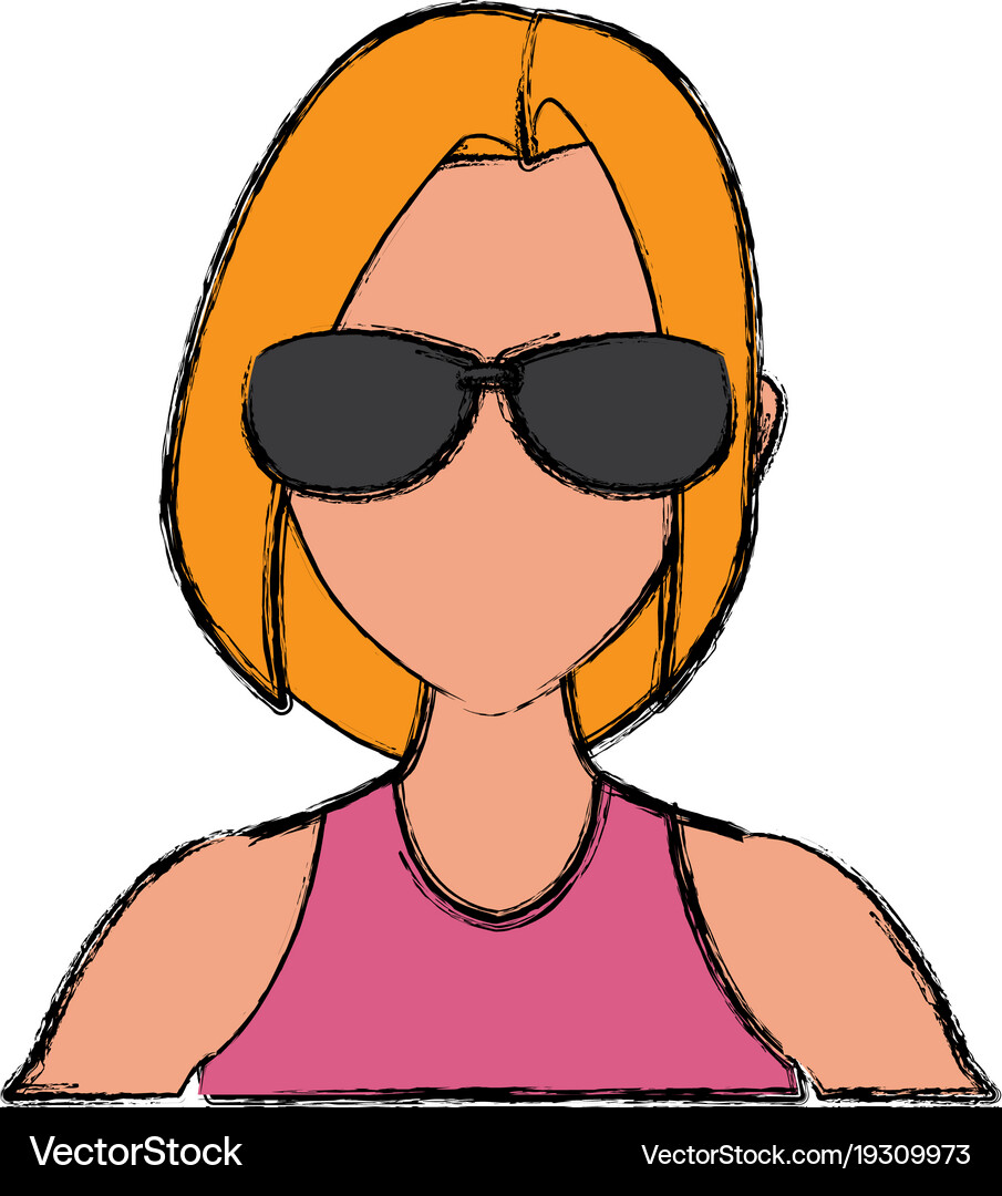 Woman face with sunglasses Royalty Free Vector Image