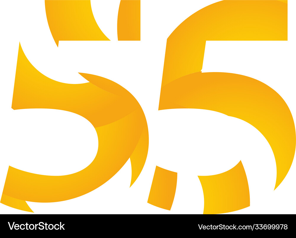 55 years anniversary celebration number template Vector Image