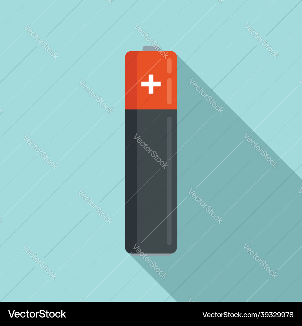 Battery service icon flat full energy Royalty Free Vector