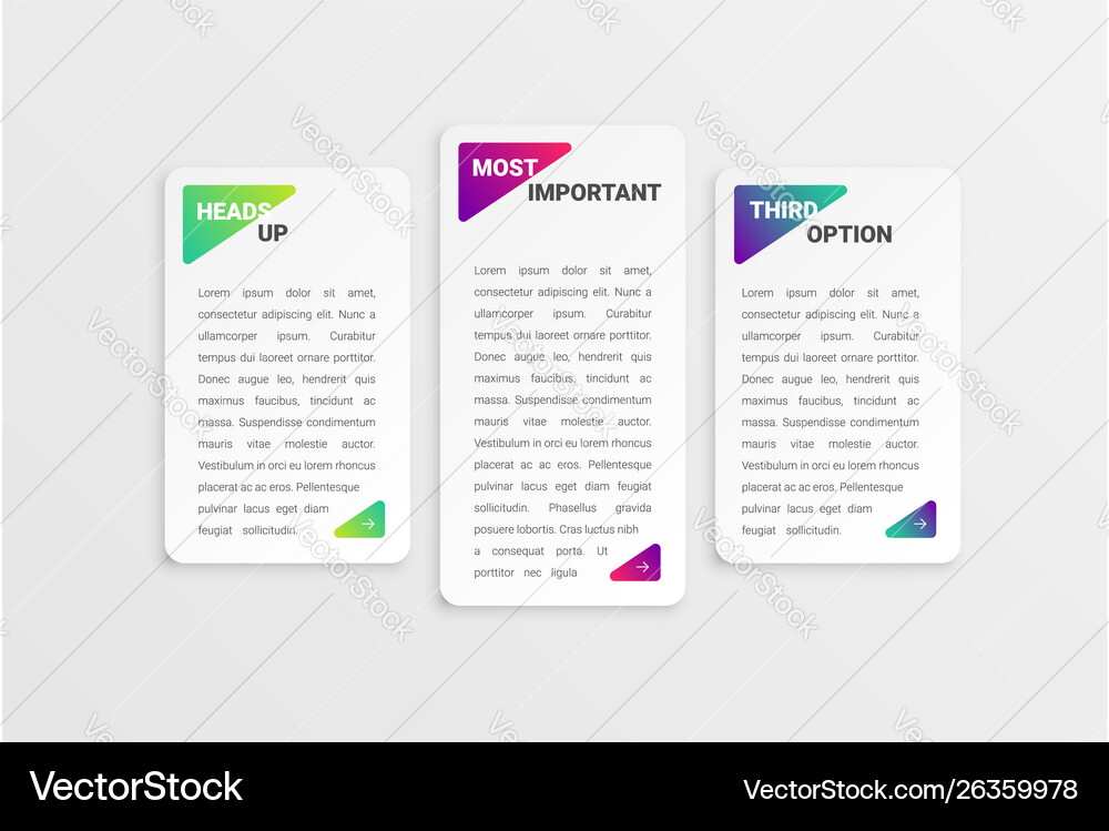 Colorful modern white card template with Vector Image
