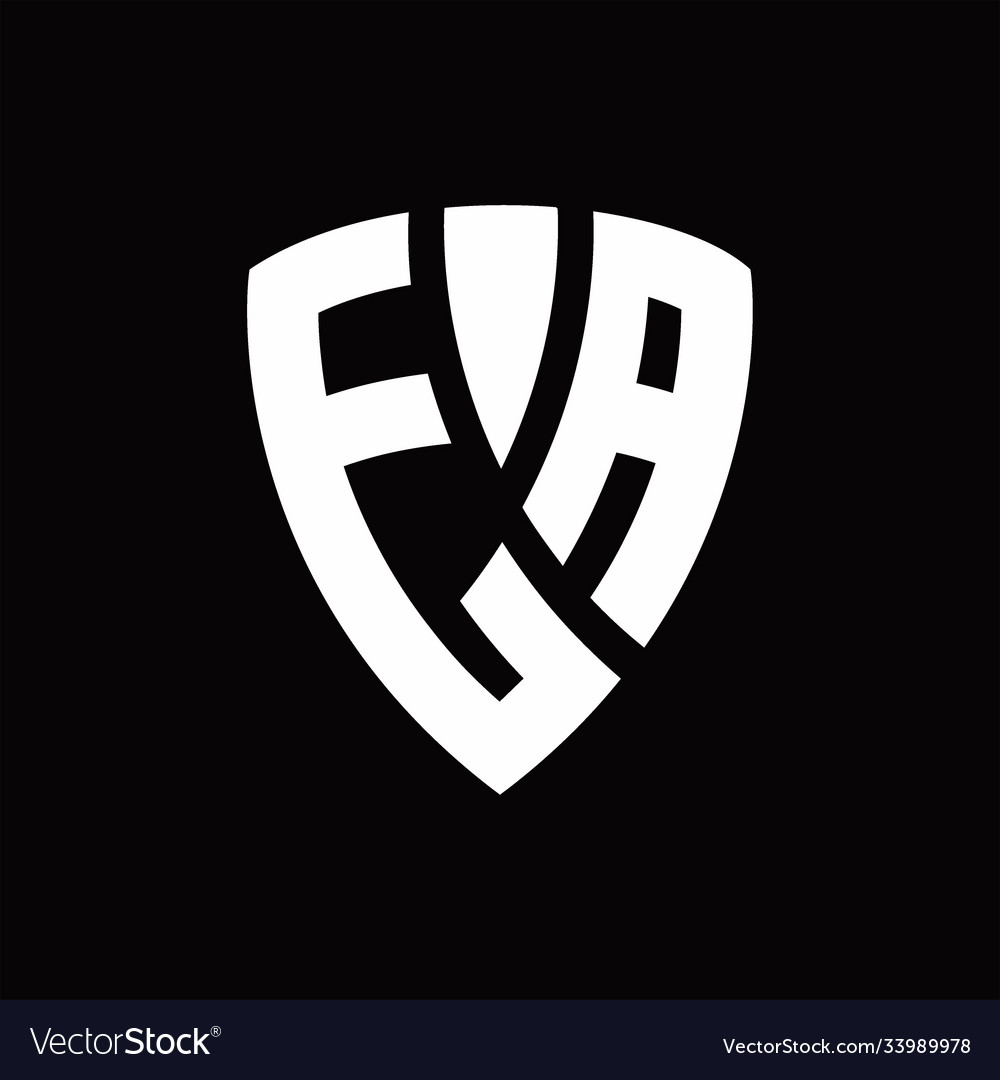 Ea logo monogram with shield elements shape Vector Image