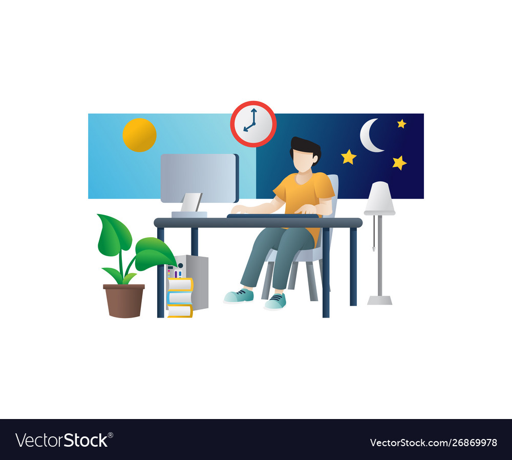 Freelancer work concept Royalty Free Vector Image