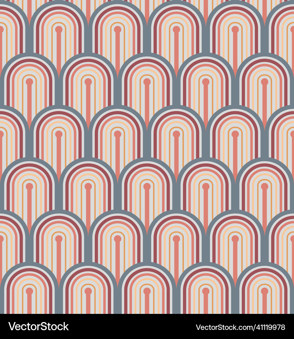 Grey seamless background with arches in pastel Vector Image