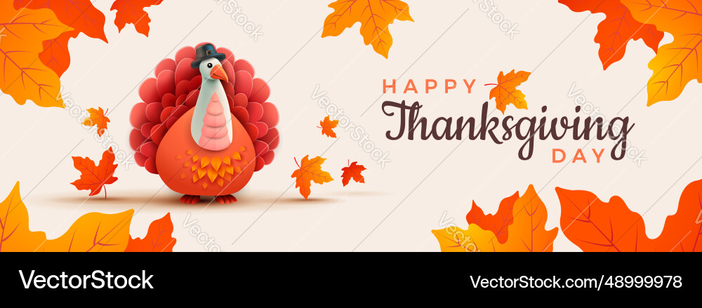 Happy thanksgiving day banner Royalty Free Vector Image