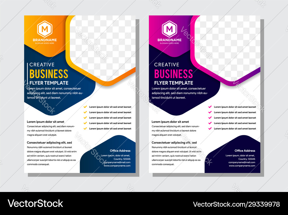 Hexagon photo collage annual report Royalty Free Vector