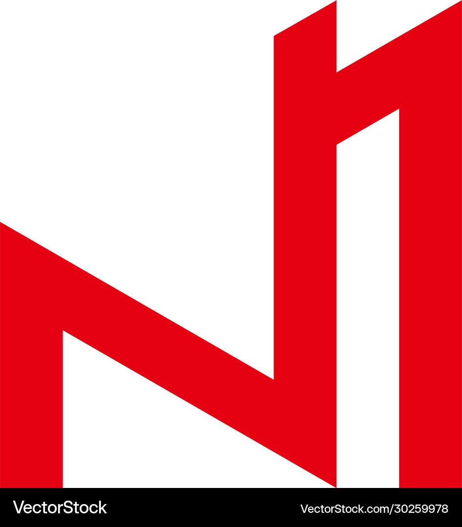 Letter n arrow simple geometric line logo Vector Image