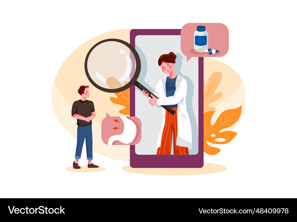 Online doctor consultation Royalty Free Vector Image