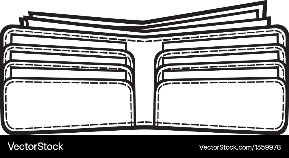 Open wallet with dollars and credit cards Vector Image