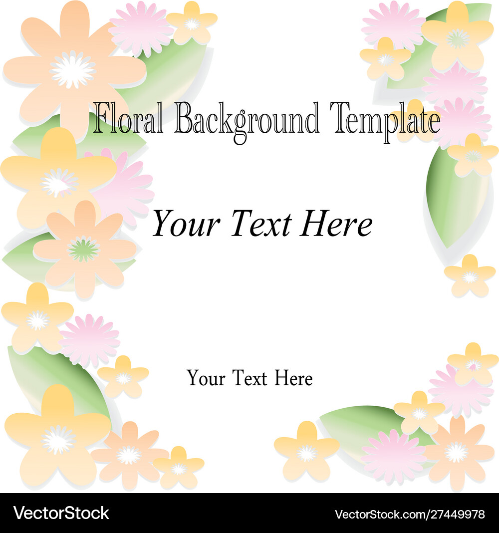 Papercut flower floral background template Vector Image