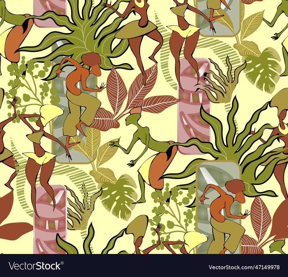 Pattern with application dancing african Vector Image