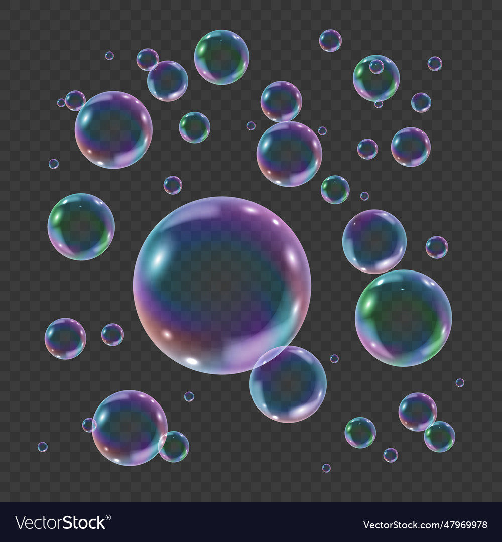 Rainbow colorful underwater bubble isolated Vector Image