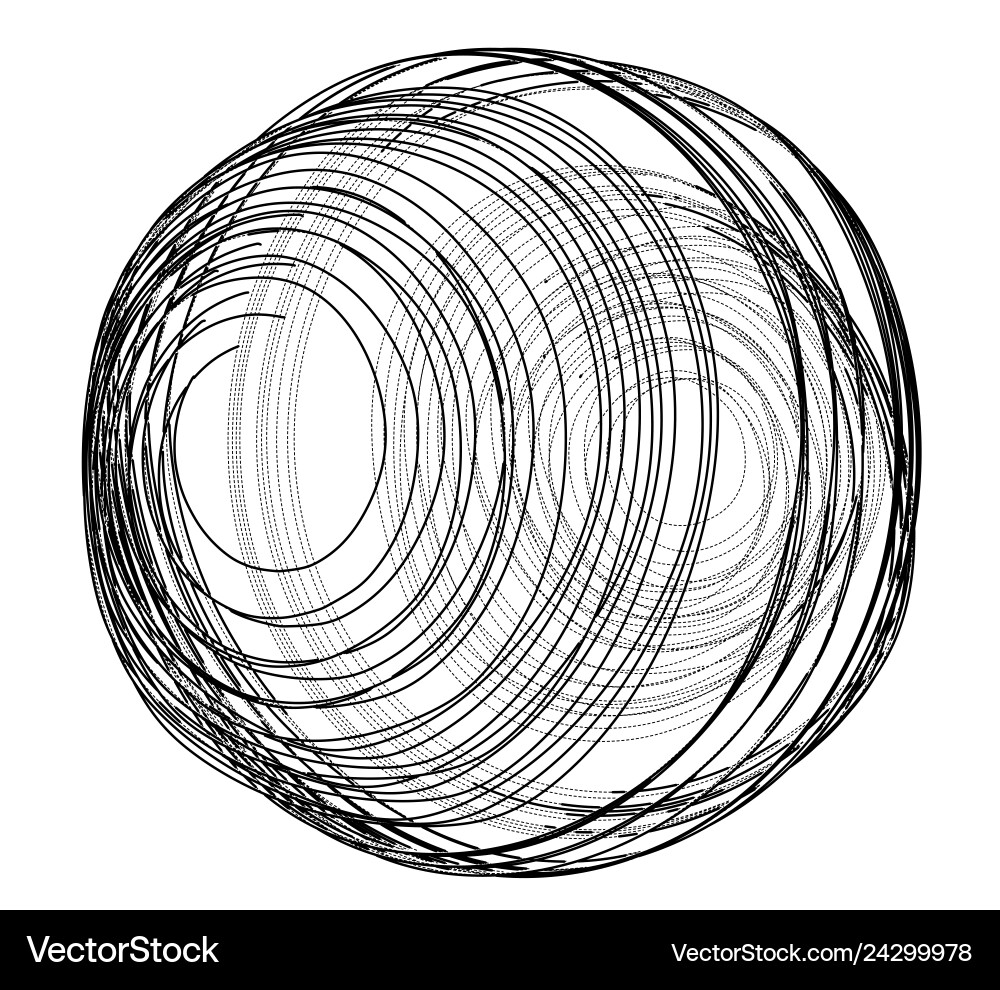 Sphere of spirals outline Royalty Free Vector Image