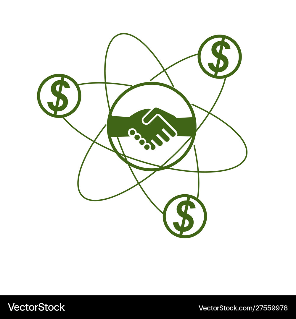 Successful business creative logo handshake sign Vector Image