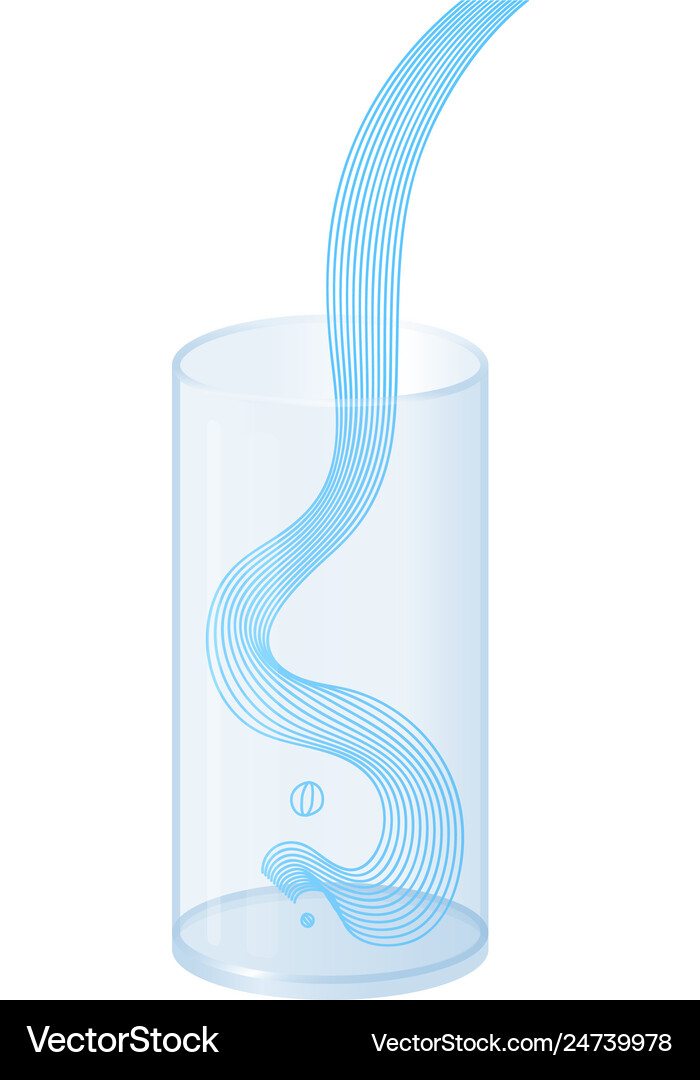 Water splash pour in glass set Royalty Free Vector Image