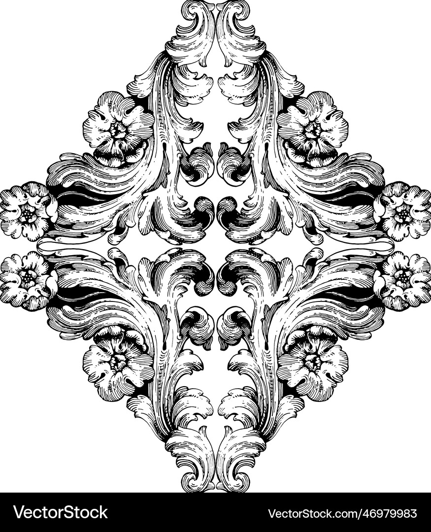 Baroque of vintage elements for design Royalty Free Vector