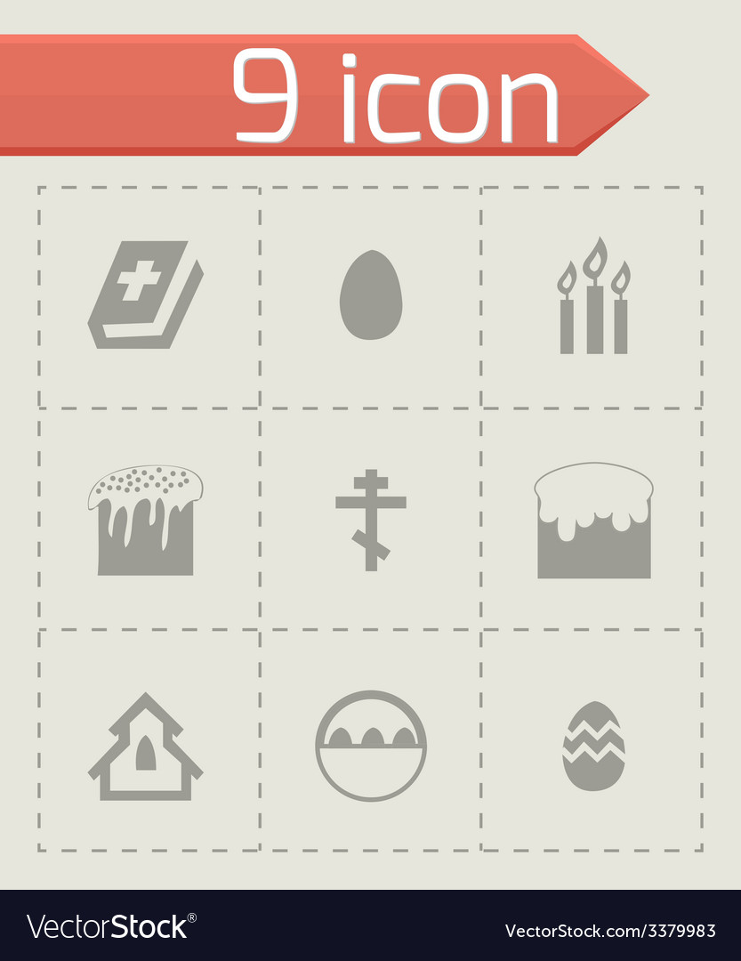 Easter icons set Royalty Free Vector Image - VectorStock