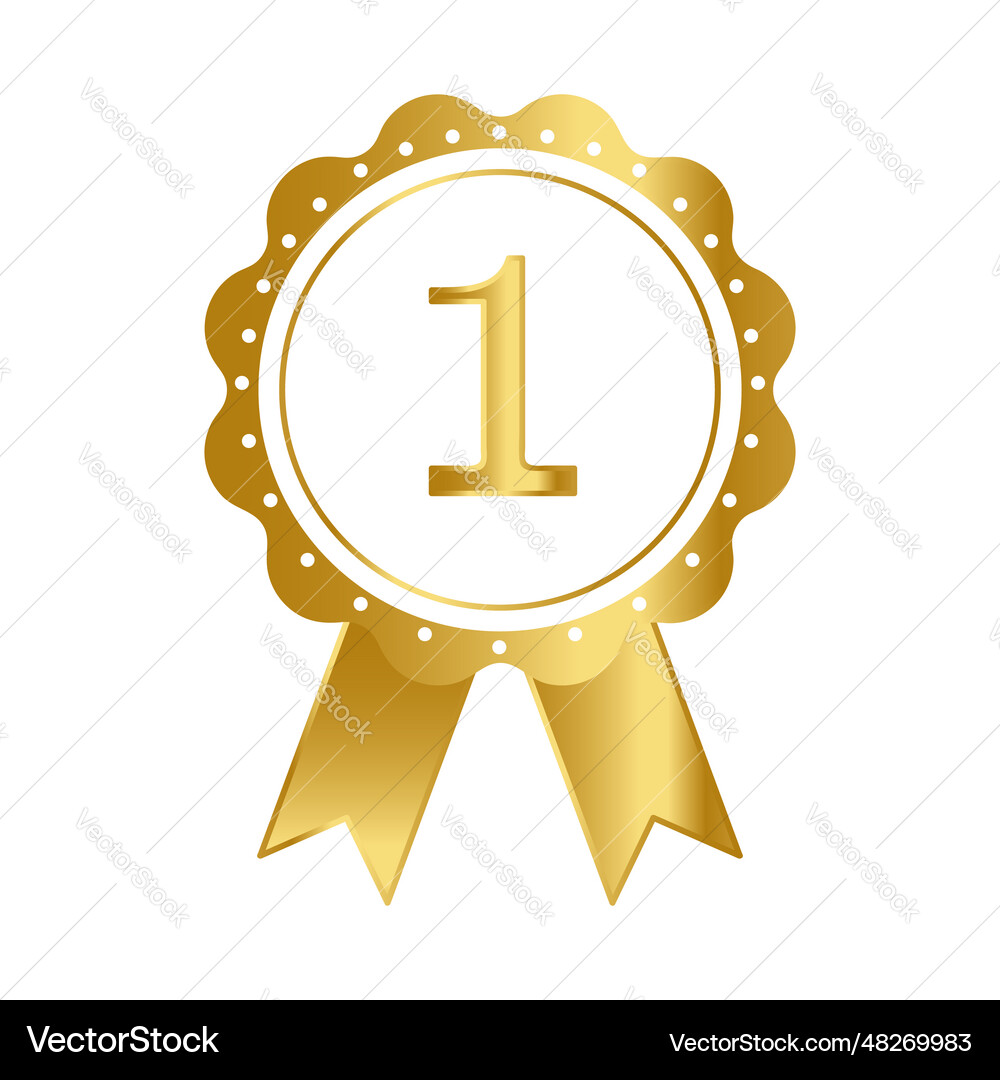 First place ribbon award isolated Royalty Free Vector Image