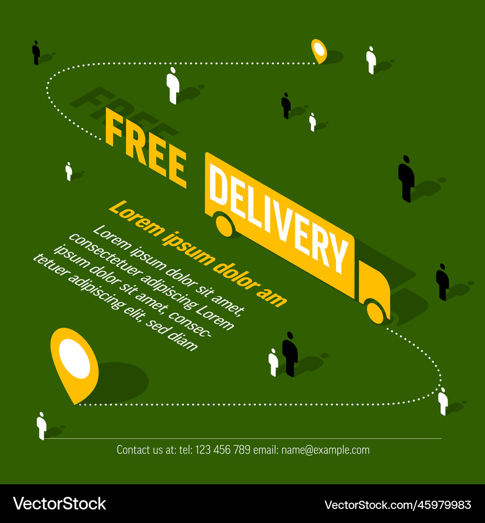 Free delivery shipping flyer advertisement Vector Image