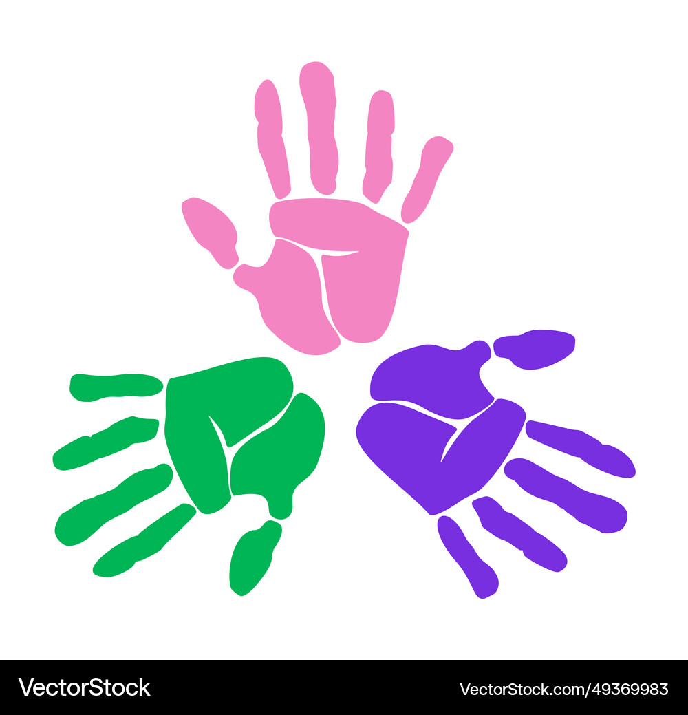 Handprint logo palm silhouette print hand Vector Image