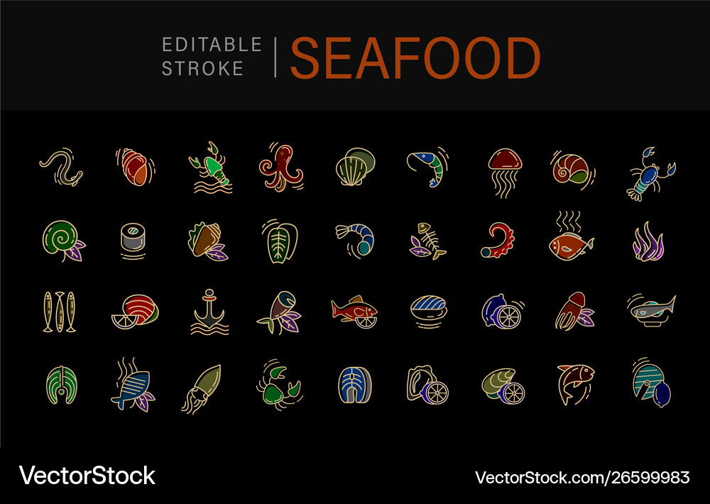 Icon and logo for seafood restaurant Royalty Free Vector