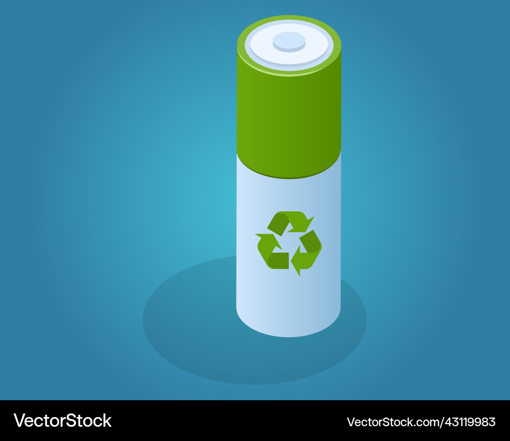 Isometric battery for portable devices energy Vector Image
